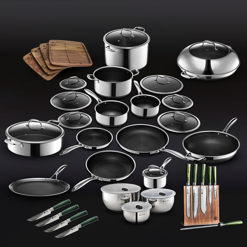 Hybrid Pots & Pans Set, 12-pc – HexClad Cookware